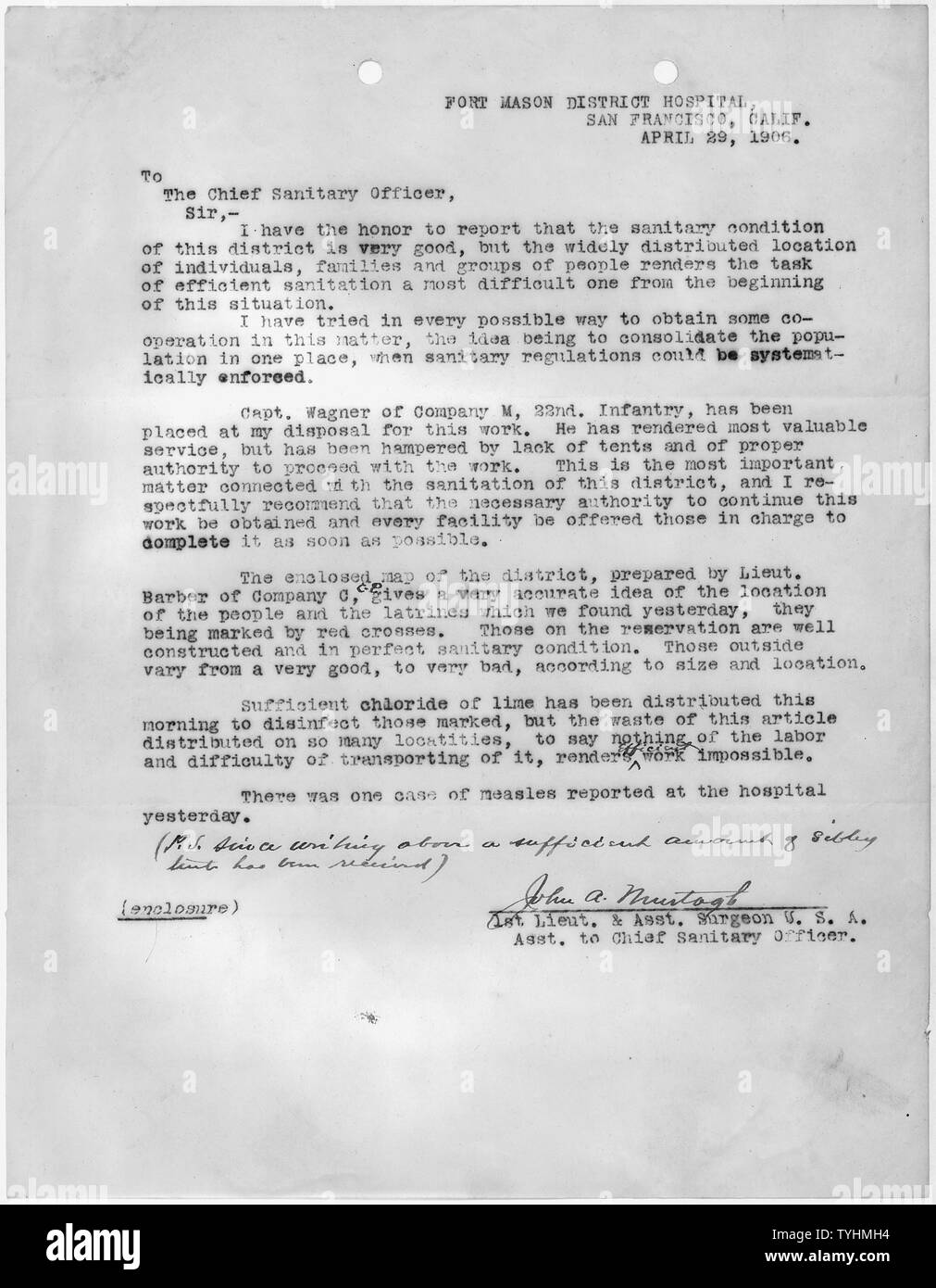 Report of the John A. Murtaugh, 1st Lieutenant, Assistant Surgeon USA ...