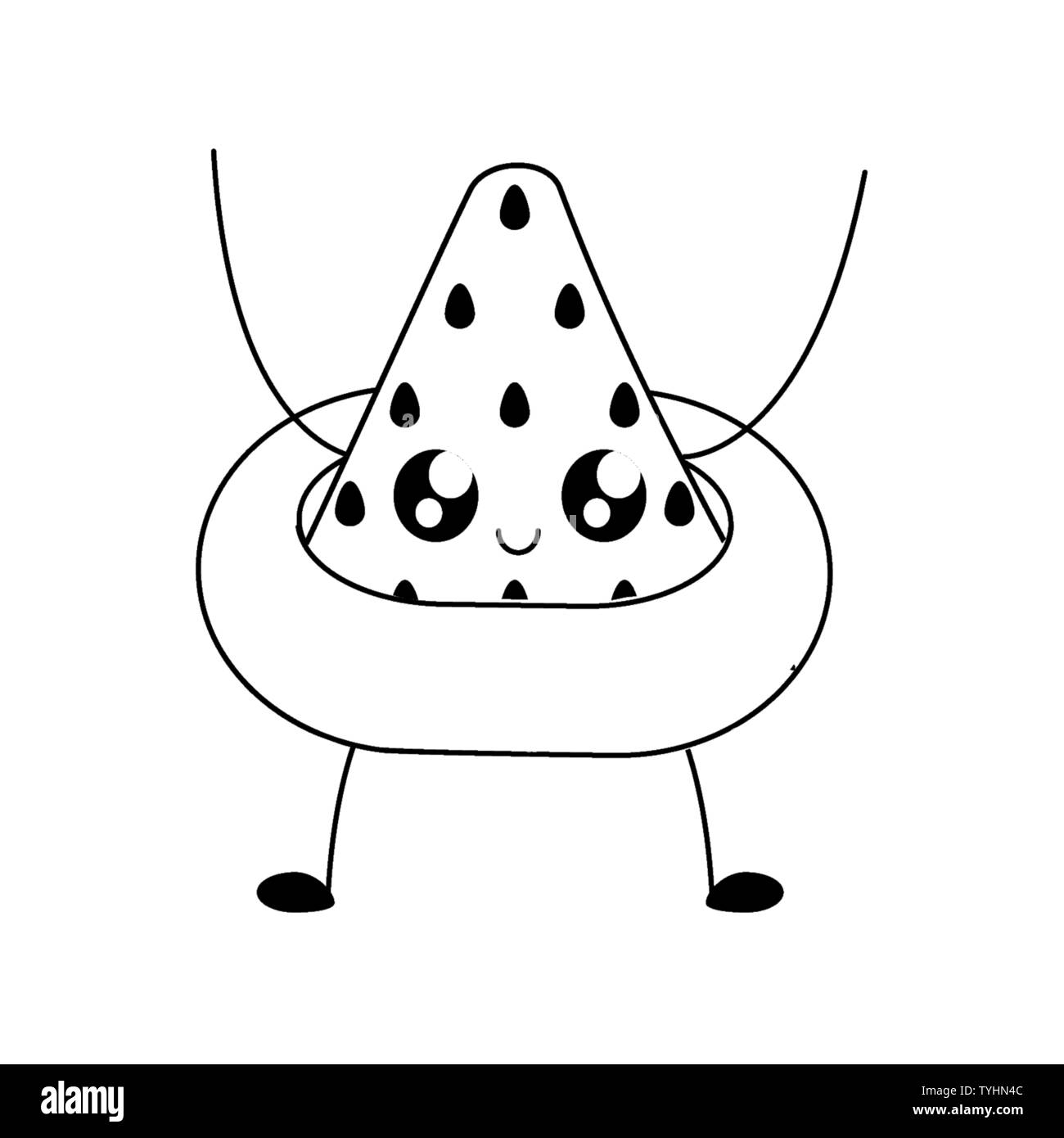 slice of watermelon with float kawaii vector illustration design Stock ...