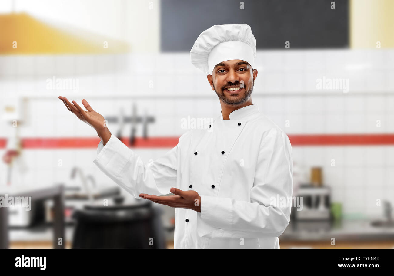 happy male indian chef at restaurant kitchen Stock Photo - Alamy
