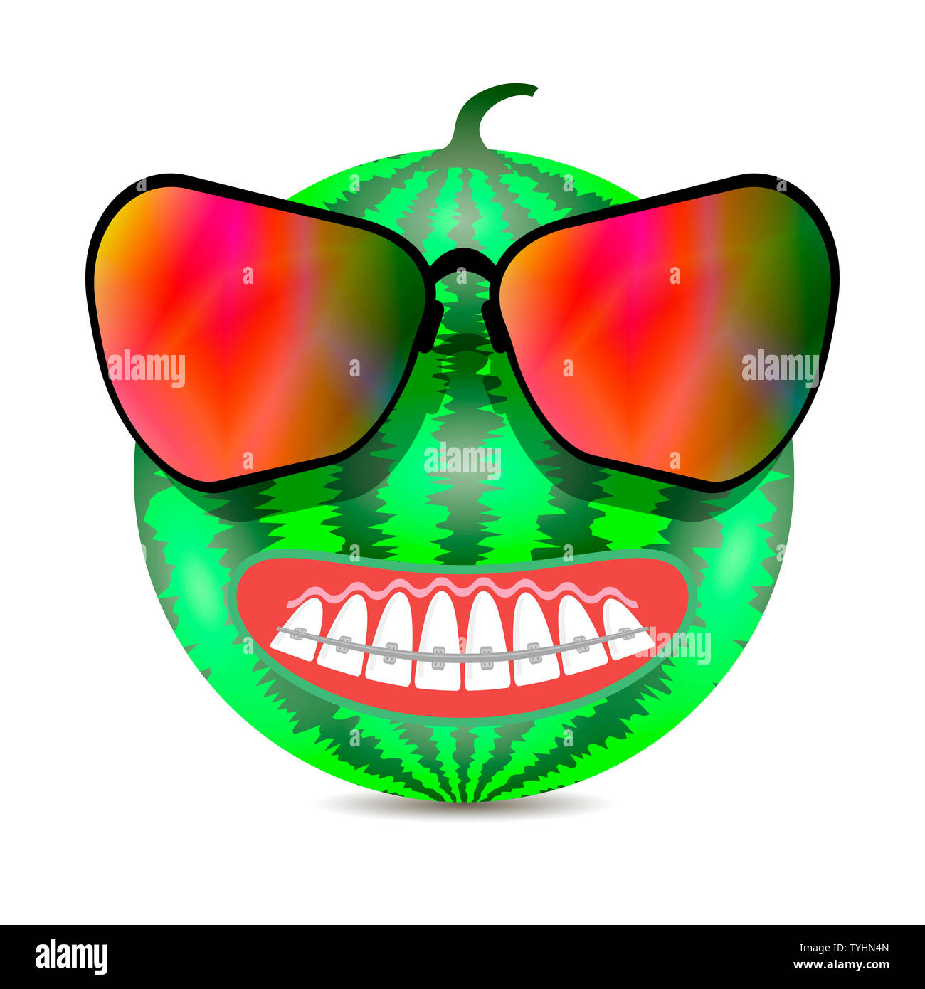 Cartoon Watermelon and Braces Theeth. Medical Braces Teeth. Dental Care ...