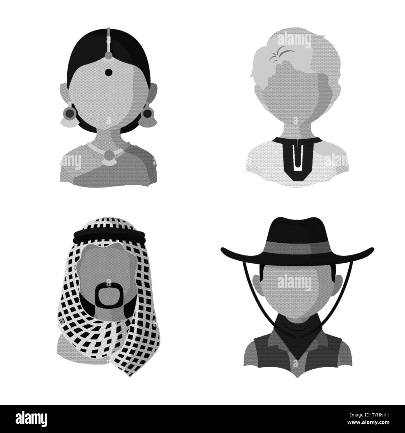 Vector illustration of person and culture symbol. Set of person and ...