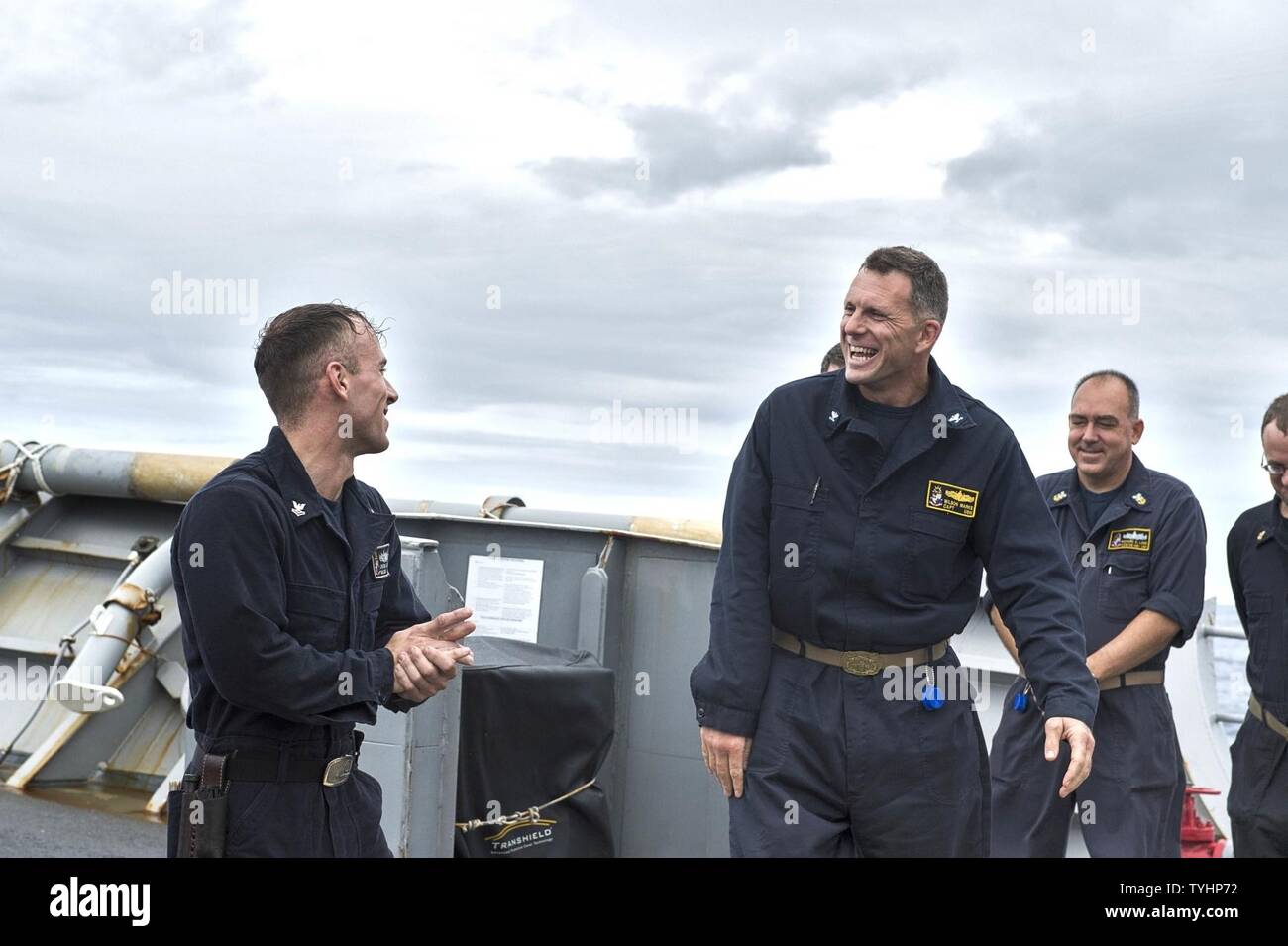 SEA (Nov. 10, 2016) Capt. Wilson Marks, commanding officer, aboard the ...