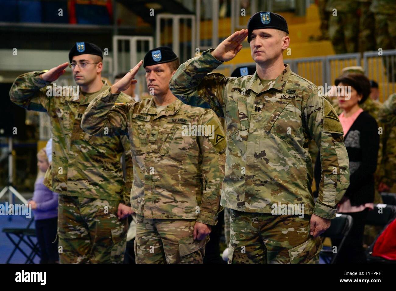 (From left to right) U.S. Army Capt. Brandon Davis, the former 7th Army ...