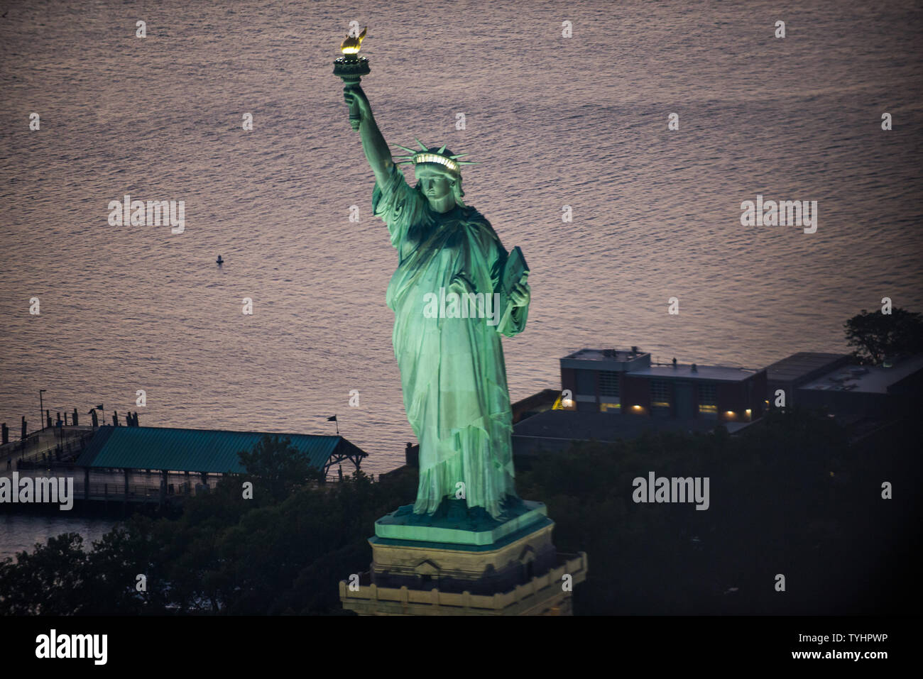 Statue of Liberty from above, New York - View of NY landmarks from ...