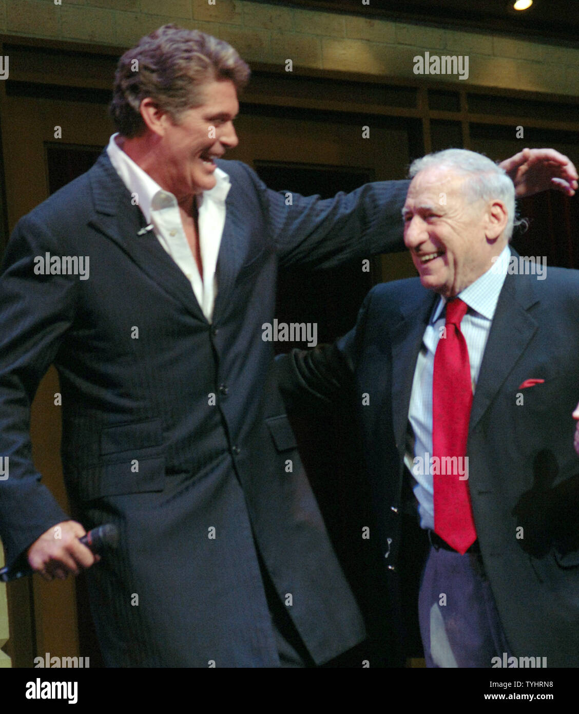 Writer, producer, actor Mel Brooks introduces actor David Hasselhoff ...