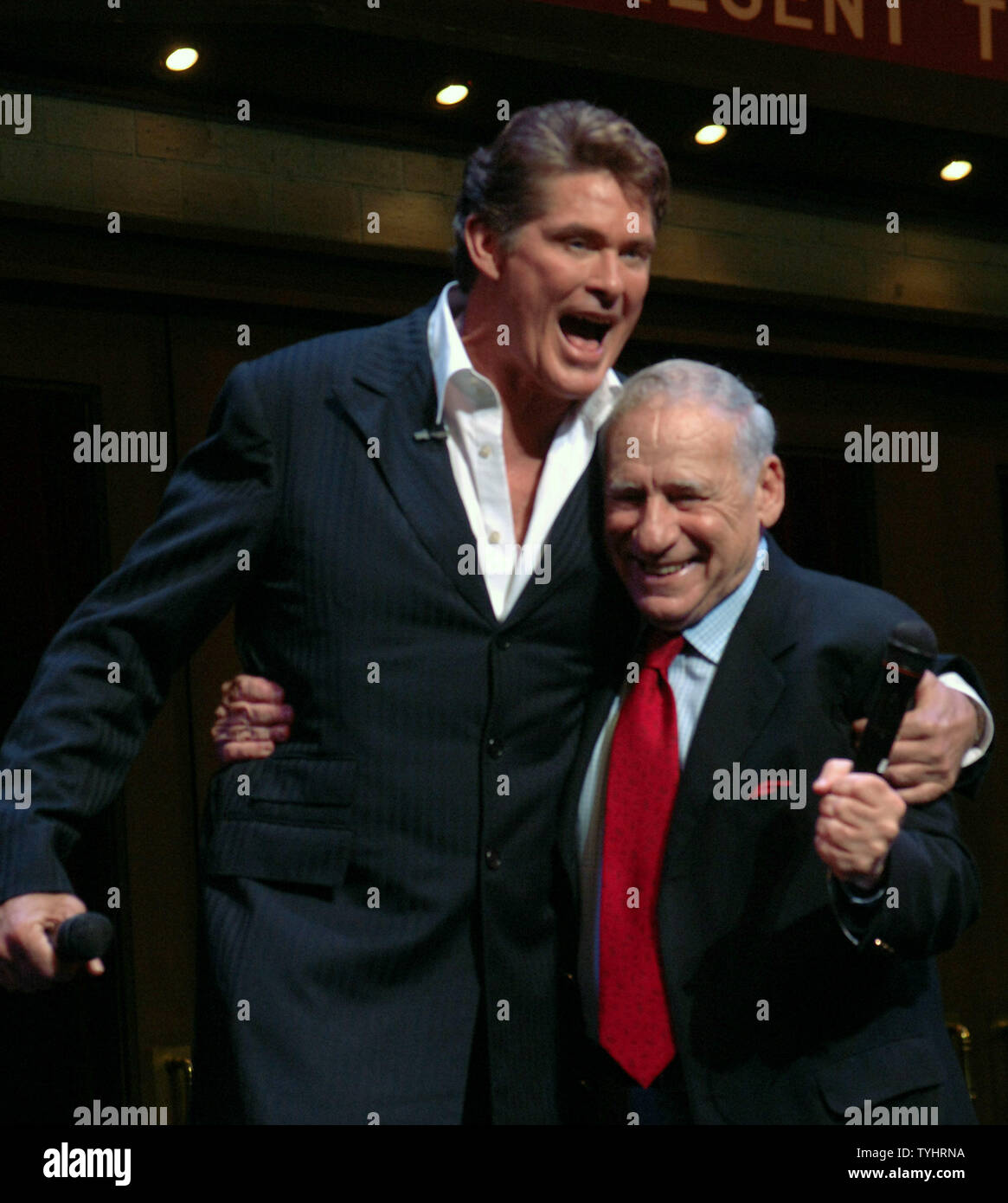 Writer, producer, actor Mel Brooks introduces actor David Hasselhoff ...