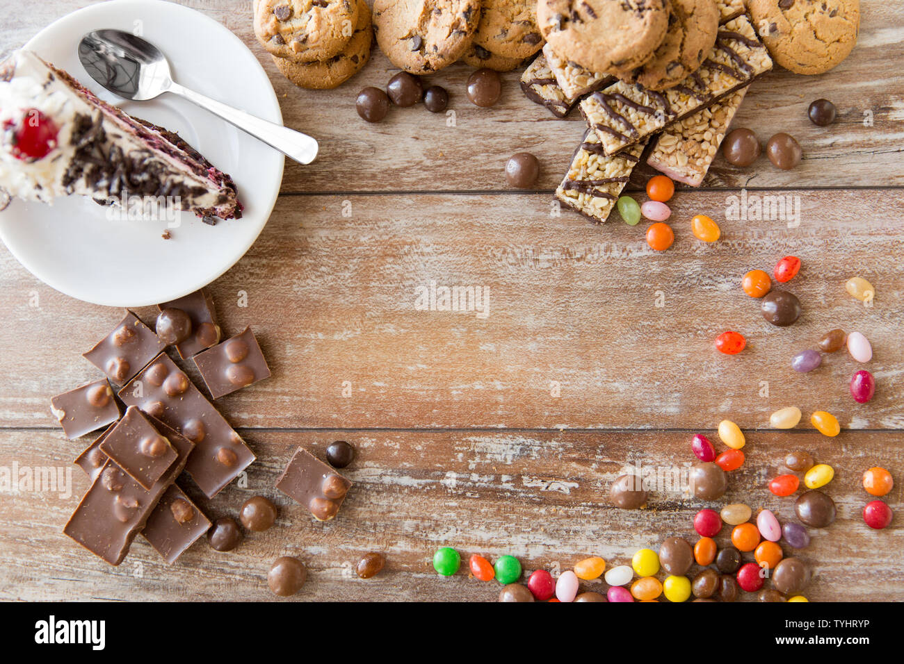 close up of different sweets on table Stock Photo - Alamy