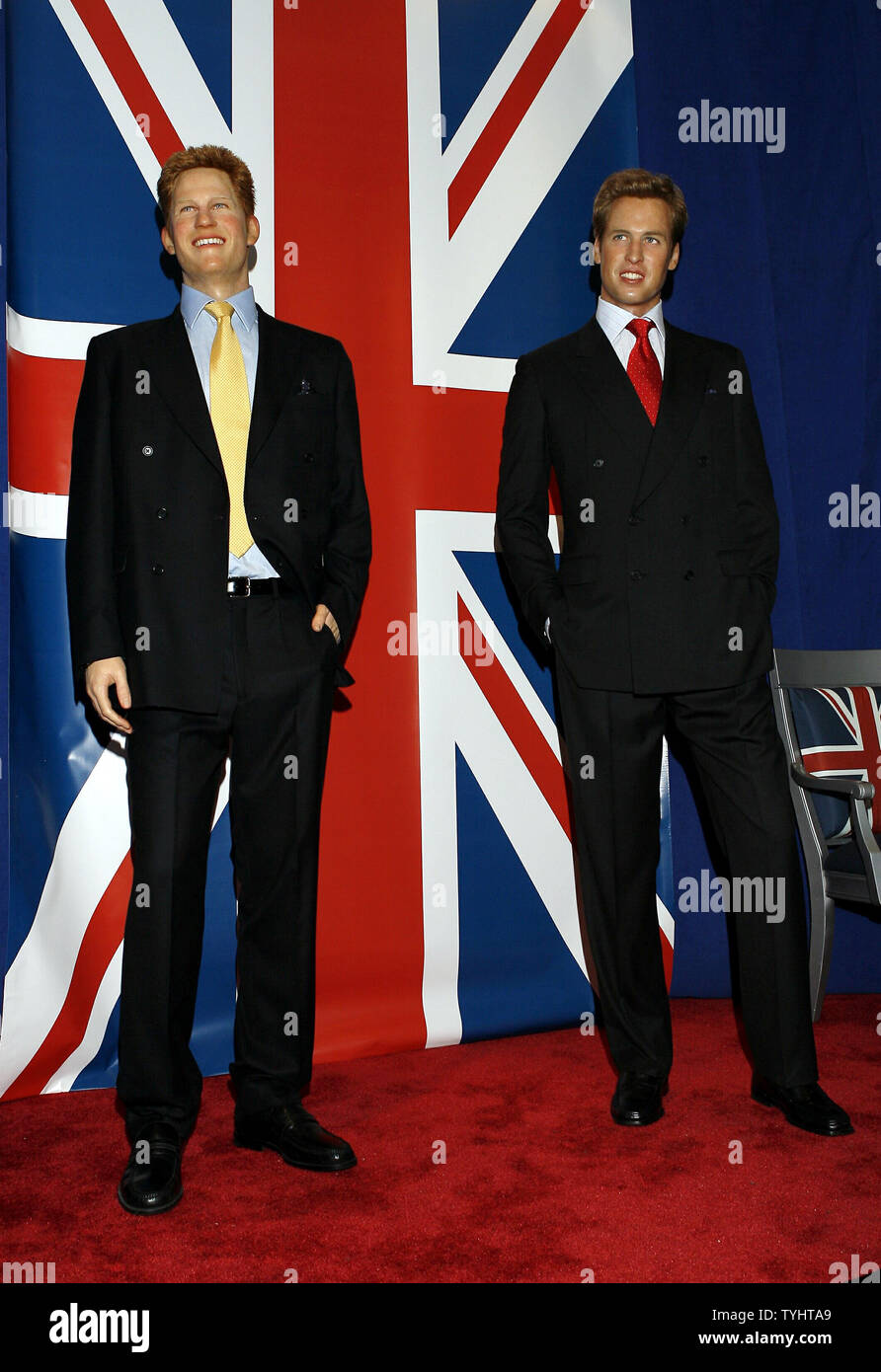 Prince William and Prince Harry wax figures are on display at Madame ...