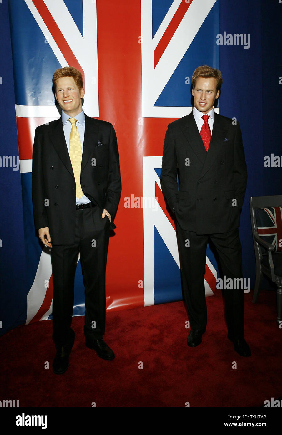 Prince William and Prince Harry wax figures are on display at Madame ...