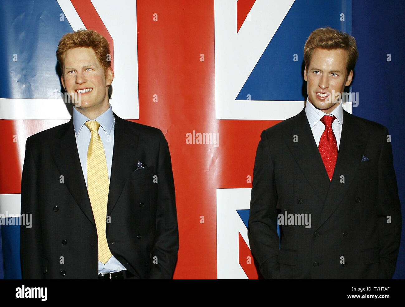 Prince William and Prince Harry wax figures are on display at Madame ...