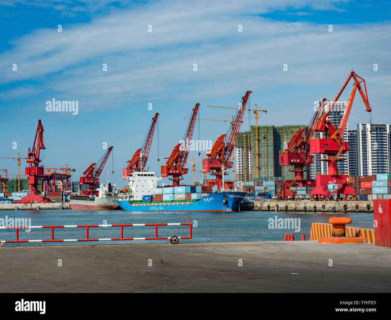 Freight port terminal Stock Photo - Alamy