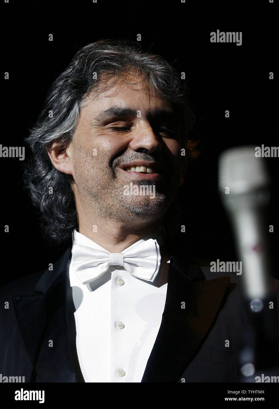 Andrea Bocelli Smiles after his second song during his concert at ...