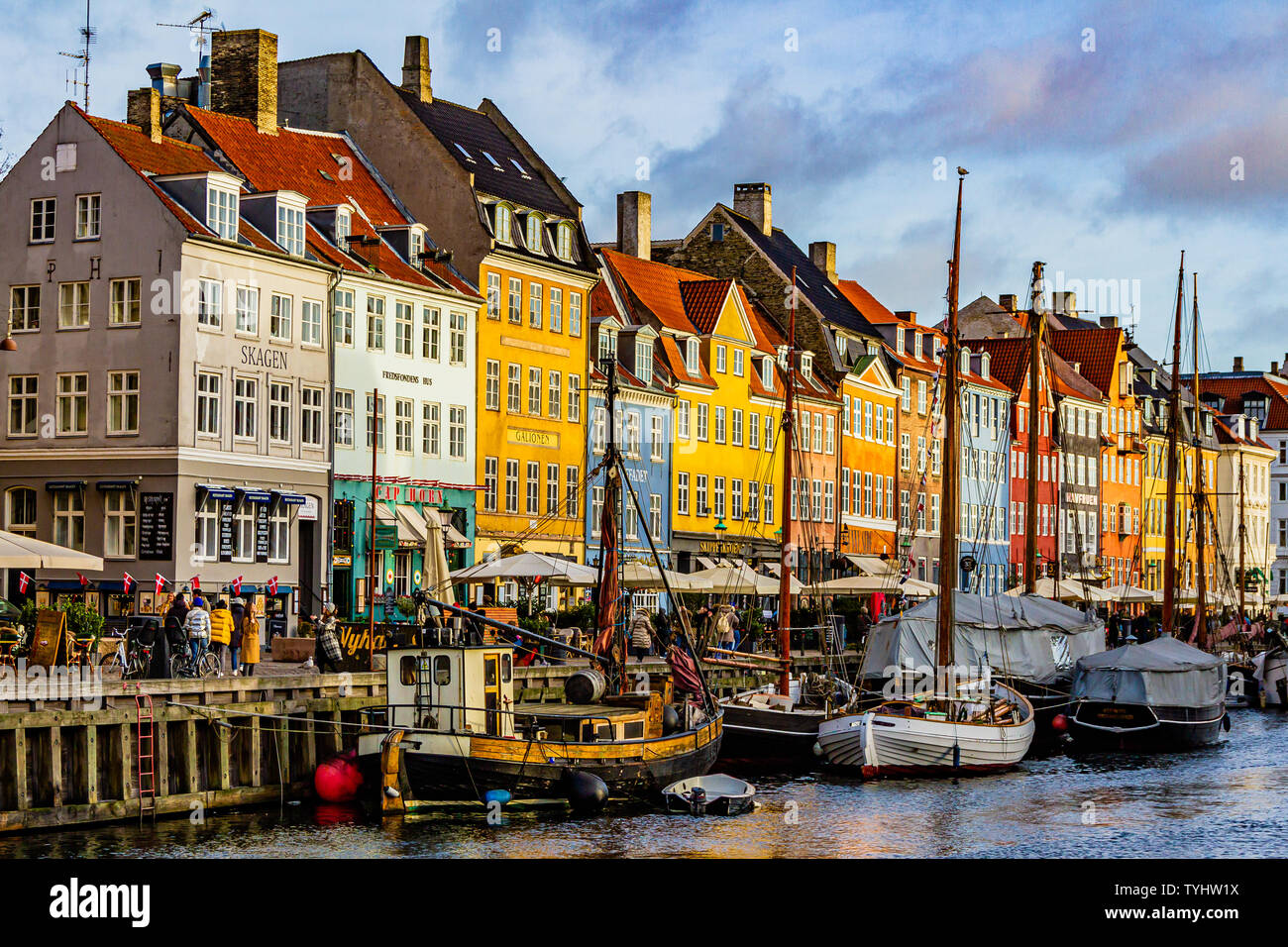 Nyhavn, a 17th century canal and harbour area with bars and restaurants ...