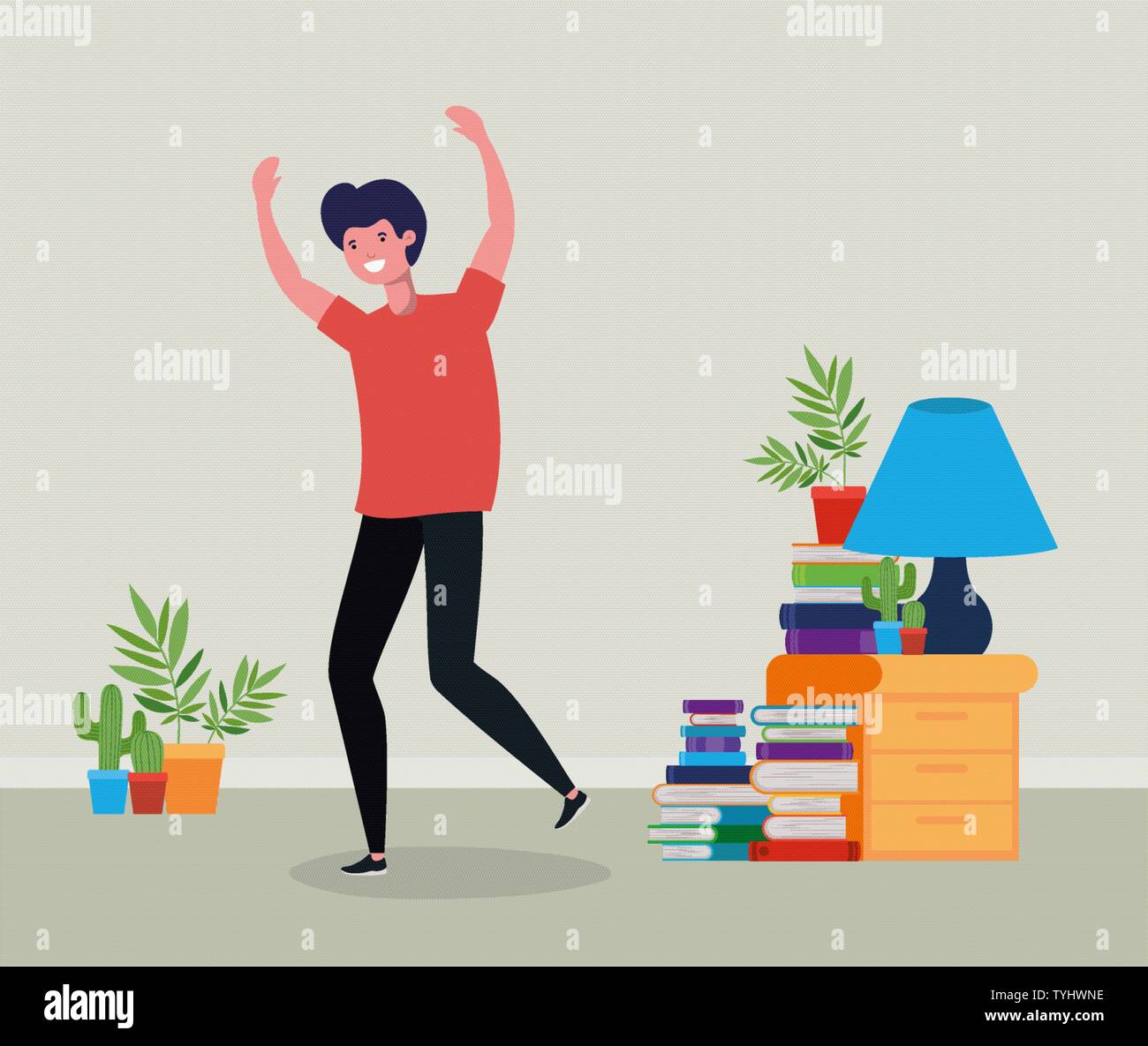 Man jumping house Stock Vector Images - Alamy