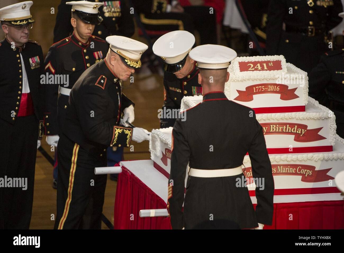 U.S. Marine Corps Brig. Gen. Thomas Weidley, left, commanding general ...