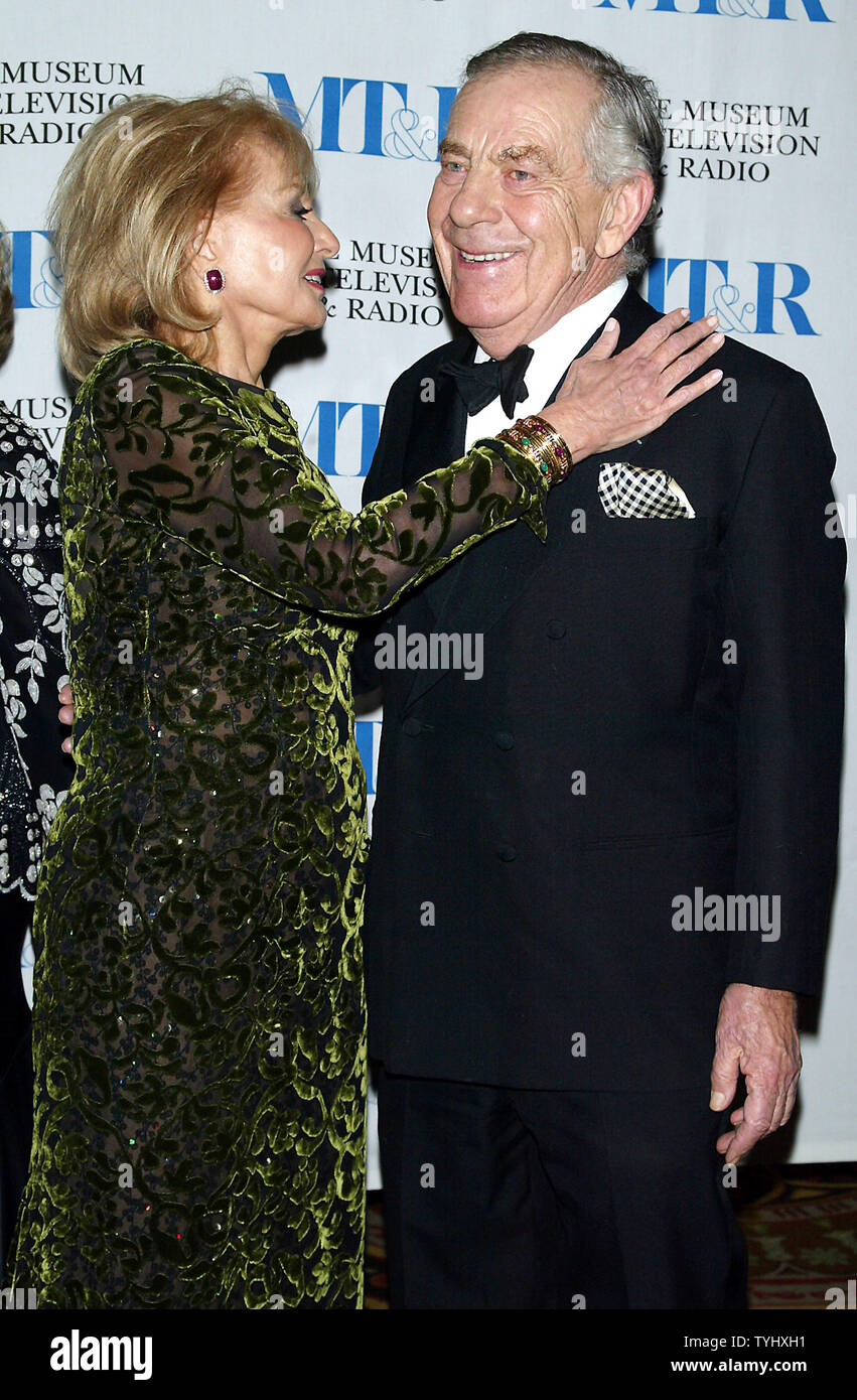 Barbara Walters and Morley Safer arrive for the Museum of Television ...