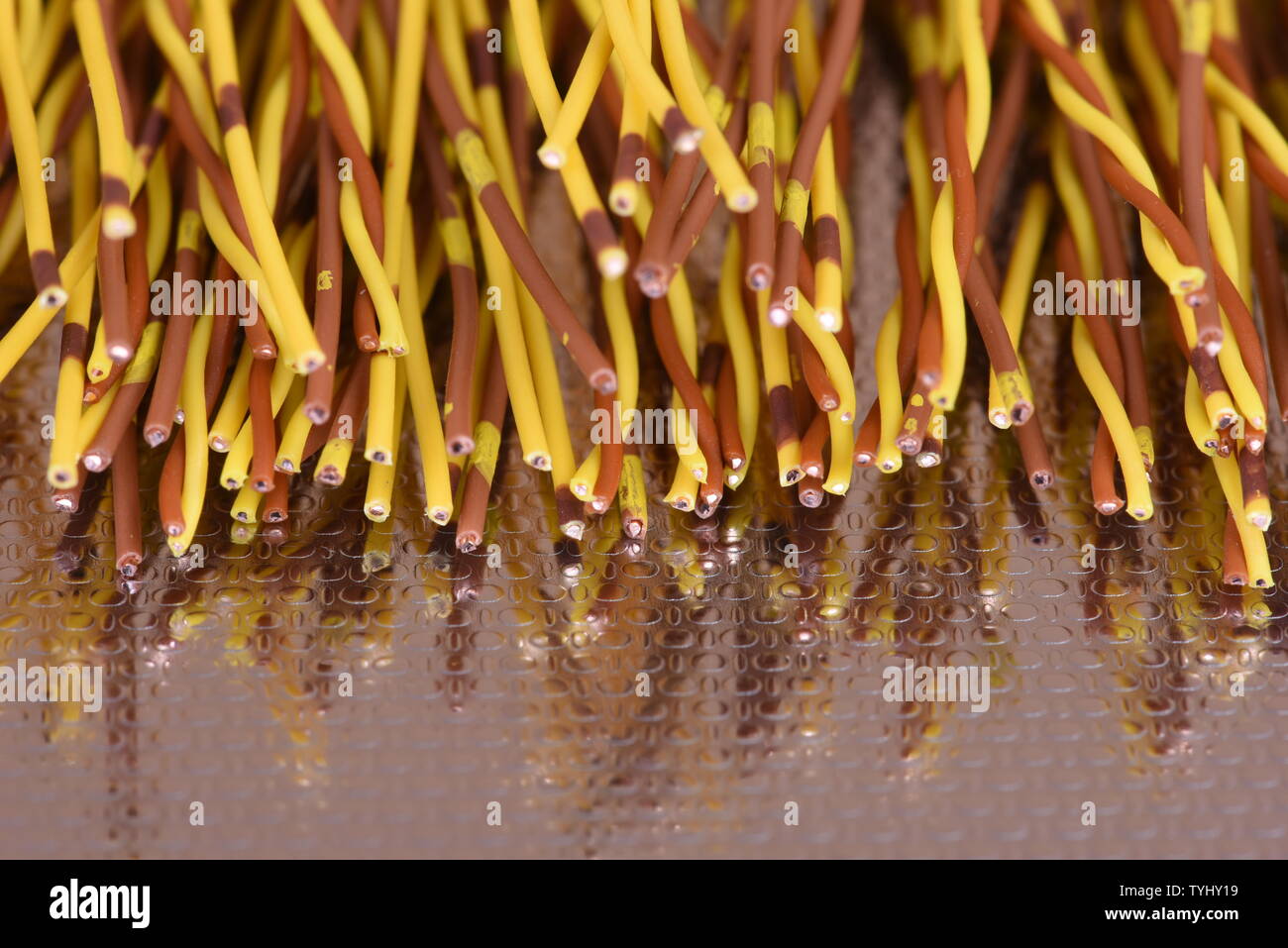 Colorful electrical wires and cables closeup Stock Photo - Alamy