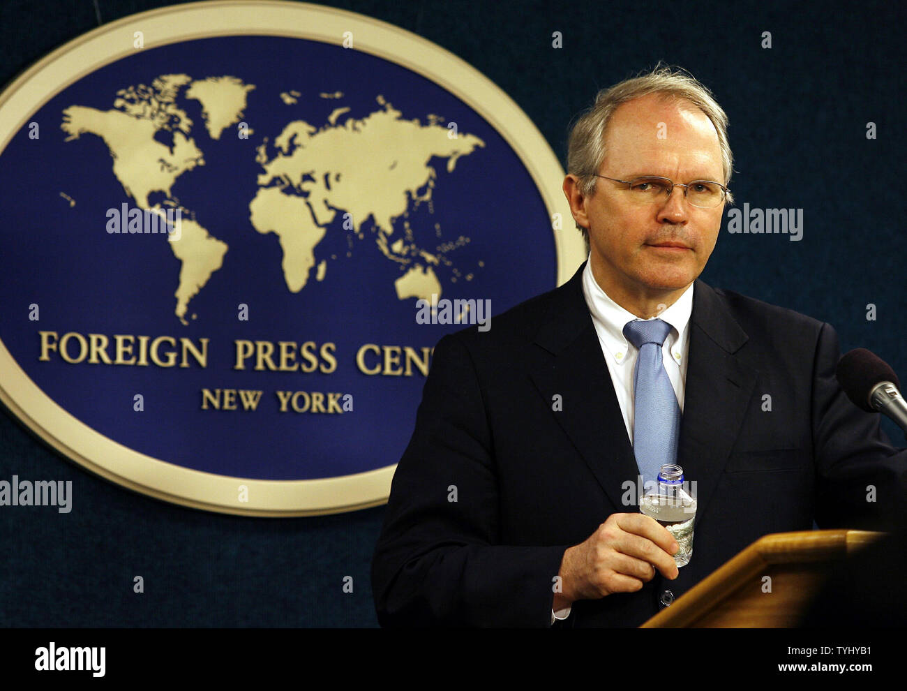 Ambassador Christopher Hill speaks to the media at the New York Foreign ...