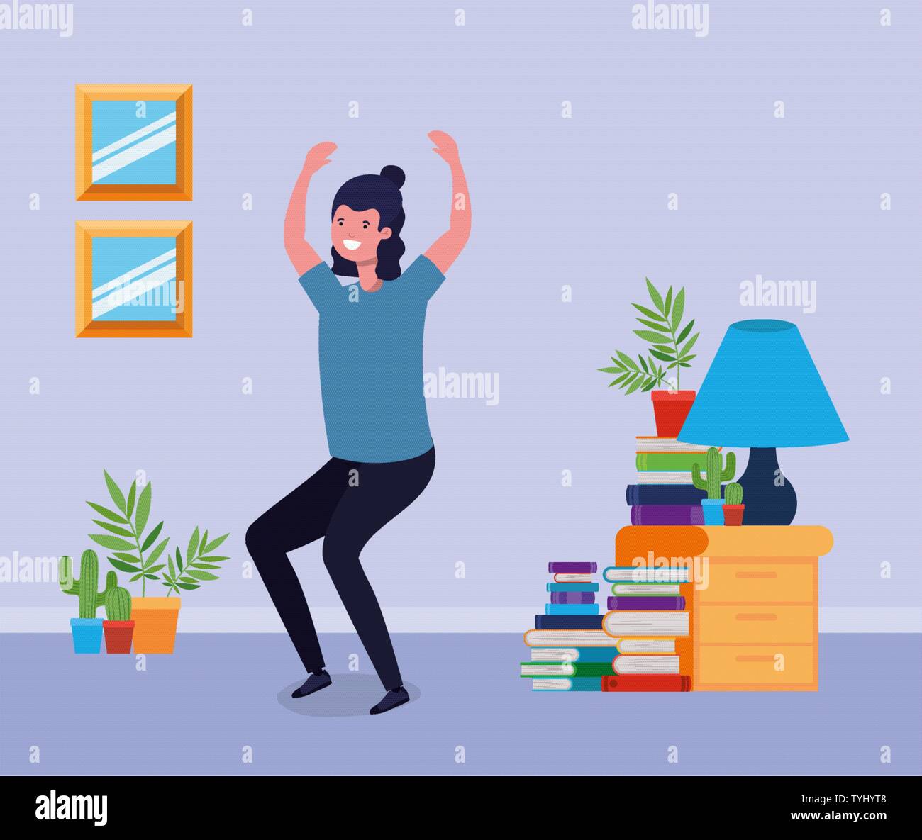Man jumping house Stock Vector Images - Alamy