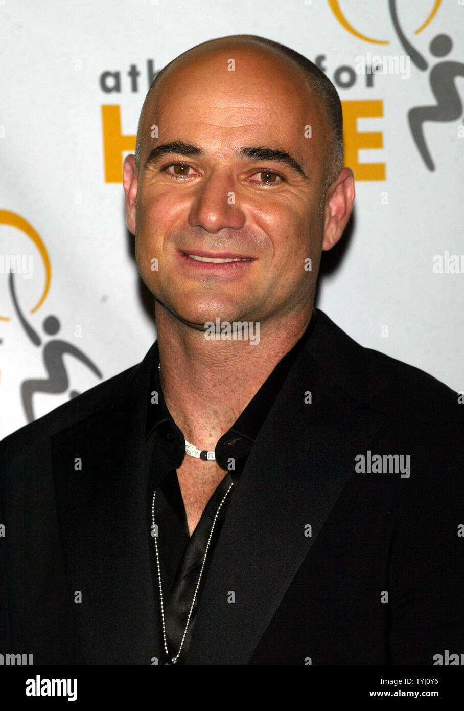 Andre Agassi attends a press conference to announce the launch of the ...