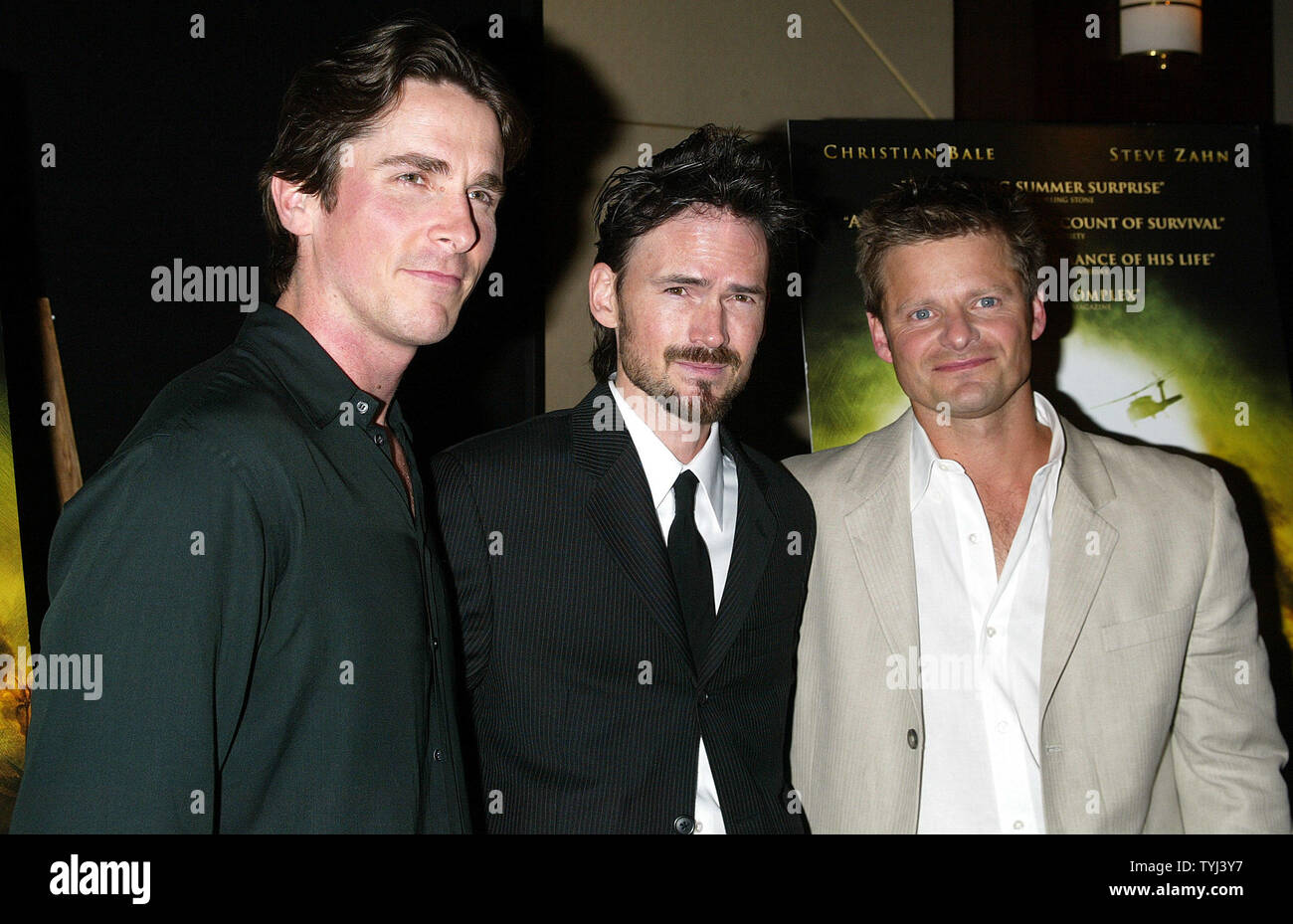 (L-R) Christian Bale, Jeremy Davies, and Steve Zahn arrive for the ...