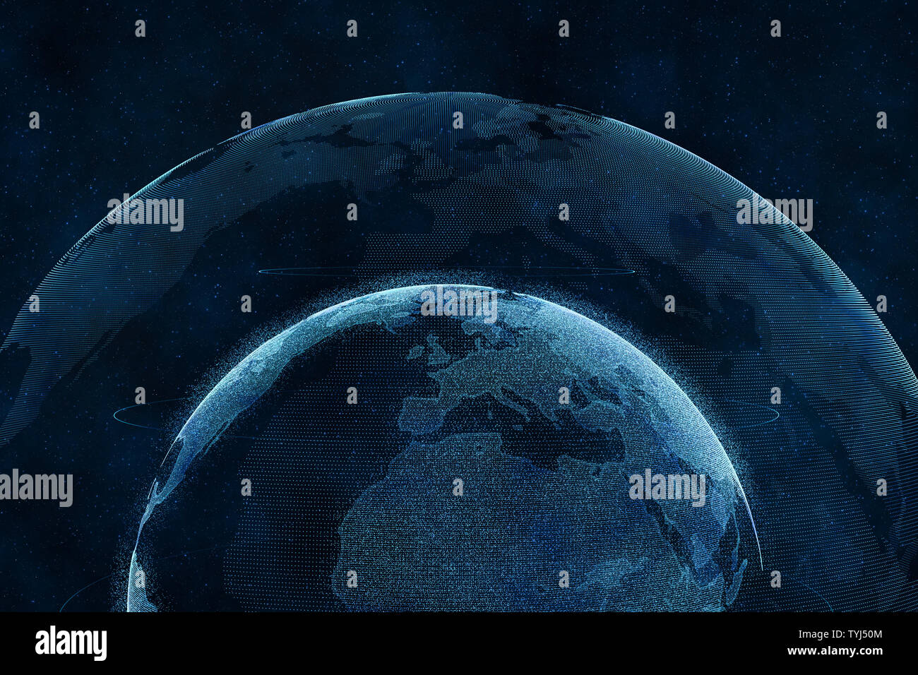 Blue Earth Big Data Background Stock Photo - Alamy