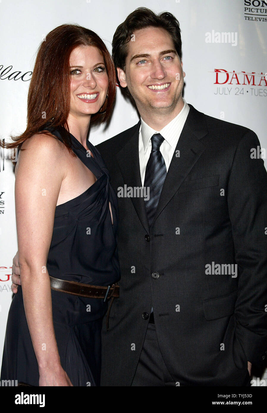 Debra Messing and husband arrive for the premiere of the new FX ...