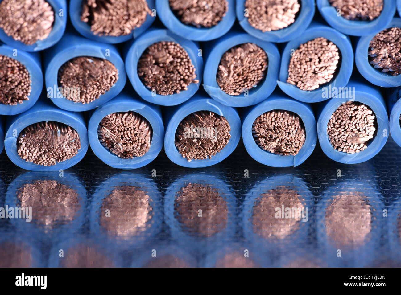 High voltage electric copper cable Stock Photo - Alamy