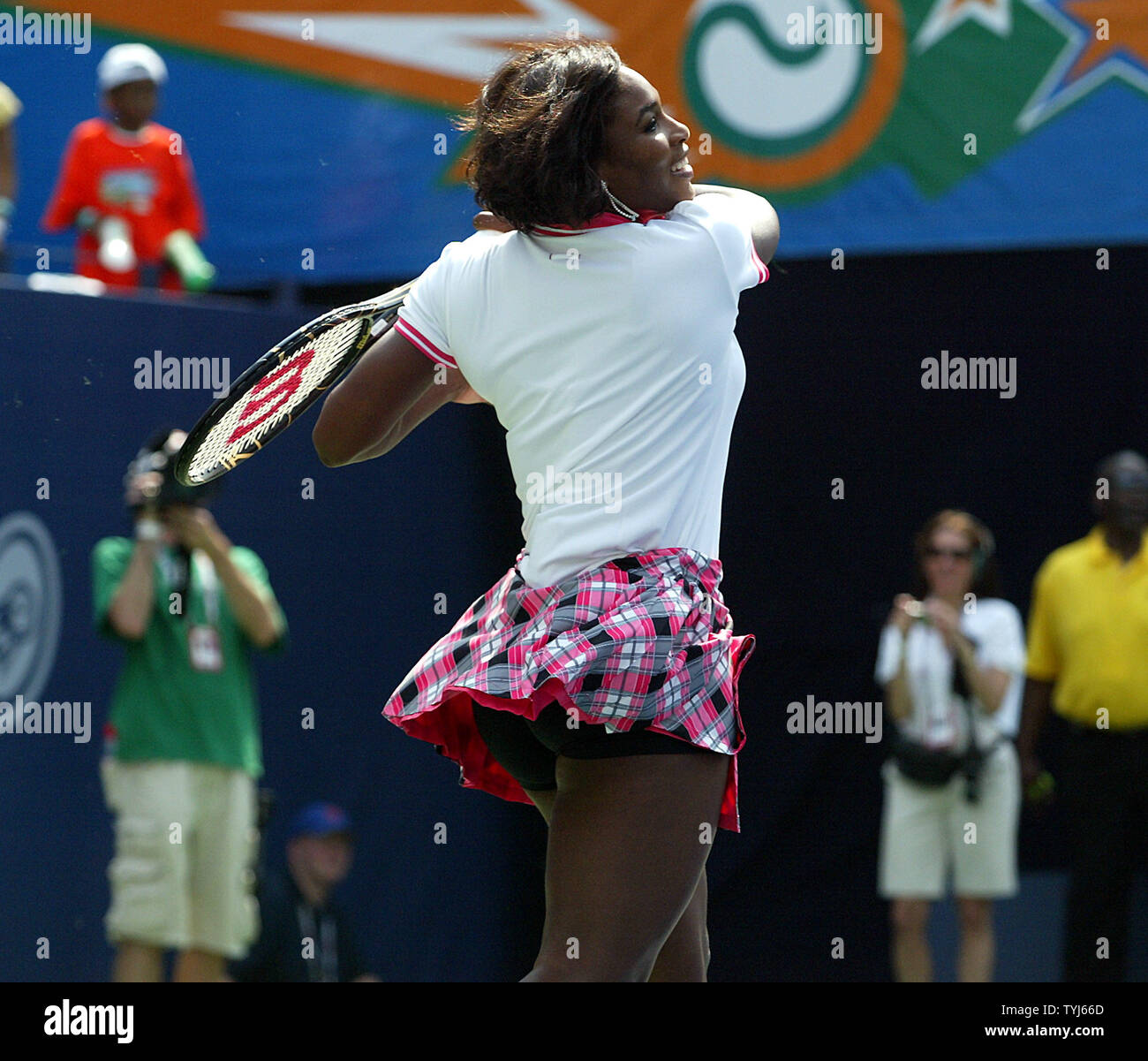 Serena Williams takes part in the Arthur Ashe Kids Day at USTA Billie ...