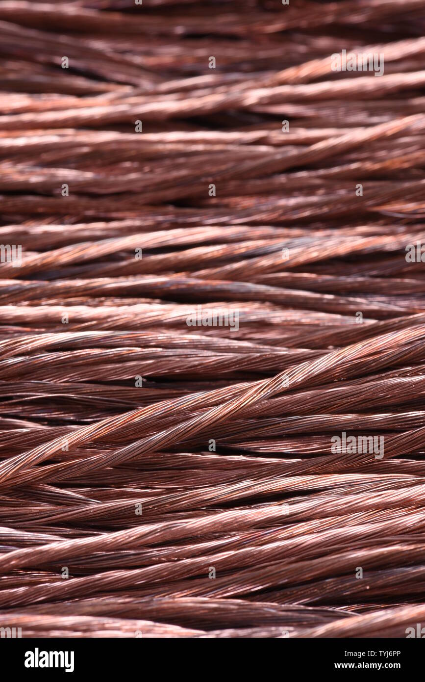 Copper wire as abstract industrial background Stock Photo - Alamy
