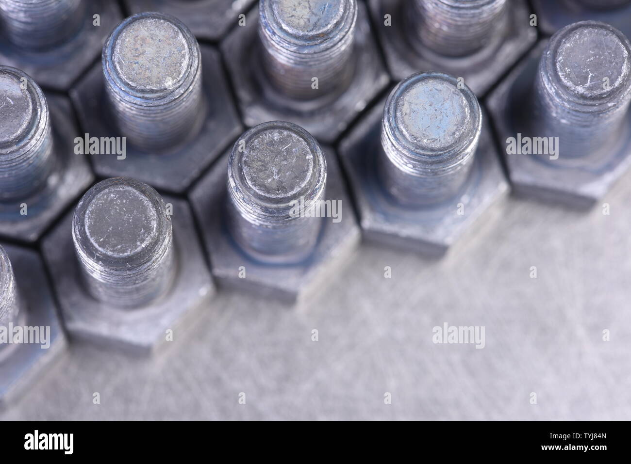Steel bolts close up Stock Photo - Alamy