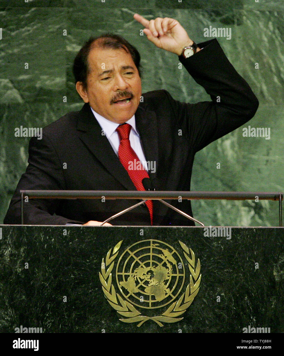 Daniel Ortega, president of Nicaragua, speaks at the 62nd General ...