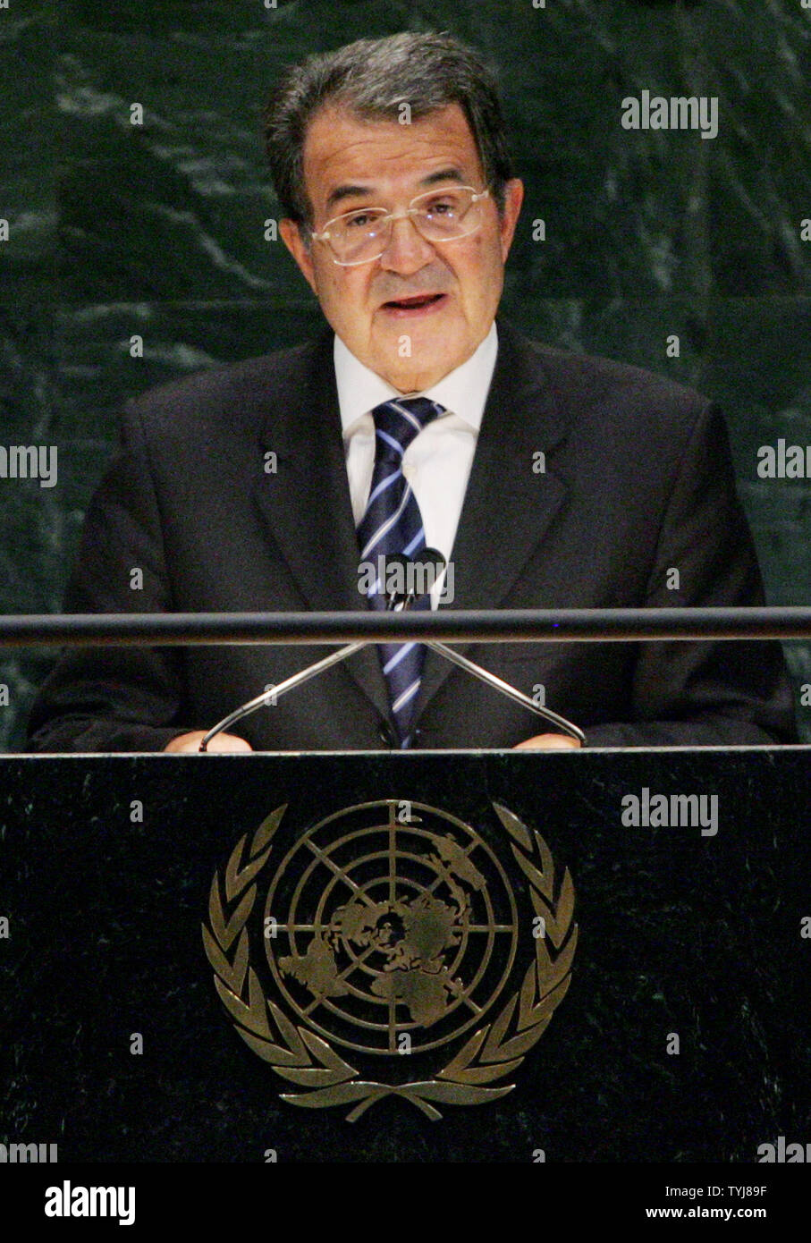 Italian Prime Minister Romano Prodi addresses the 62nd General Assembly ...