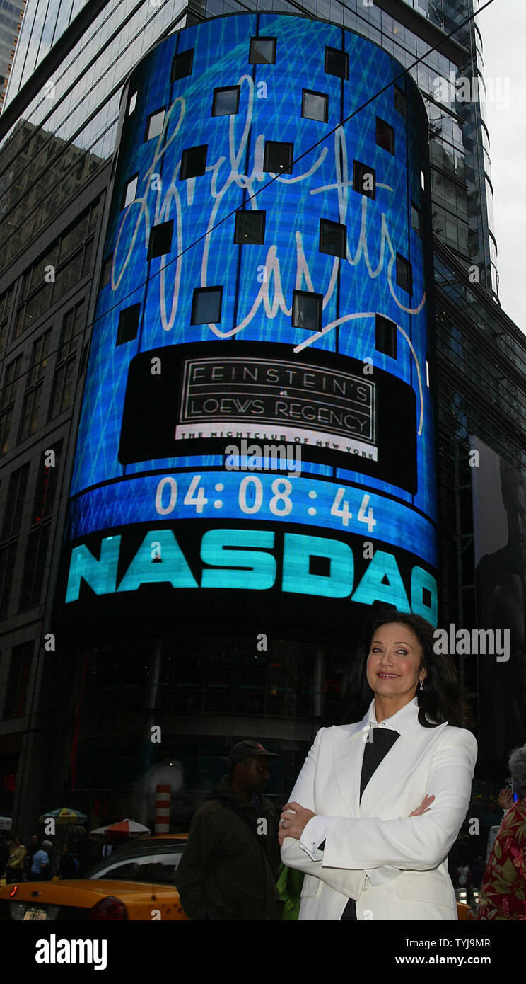 Actress Lynda Carter takes part in the closing bell ceremonies at the ...