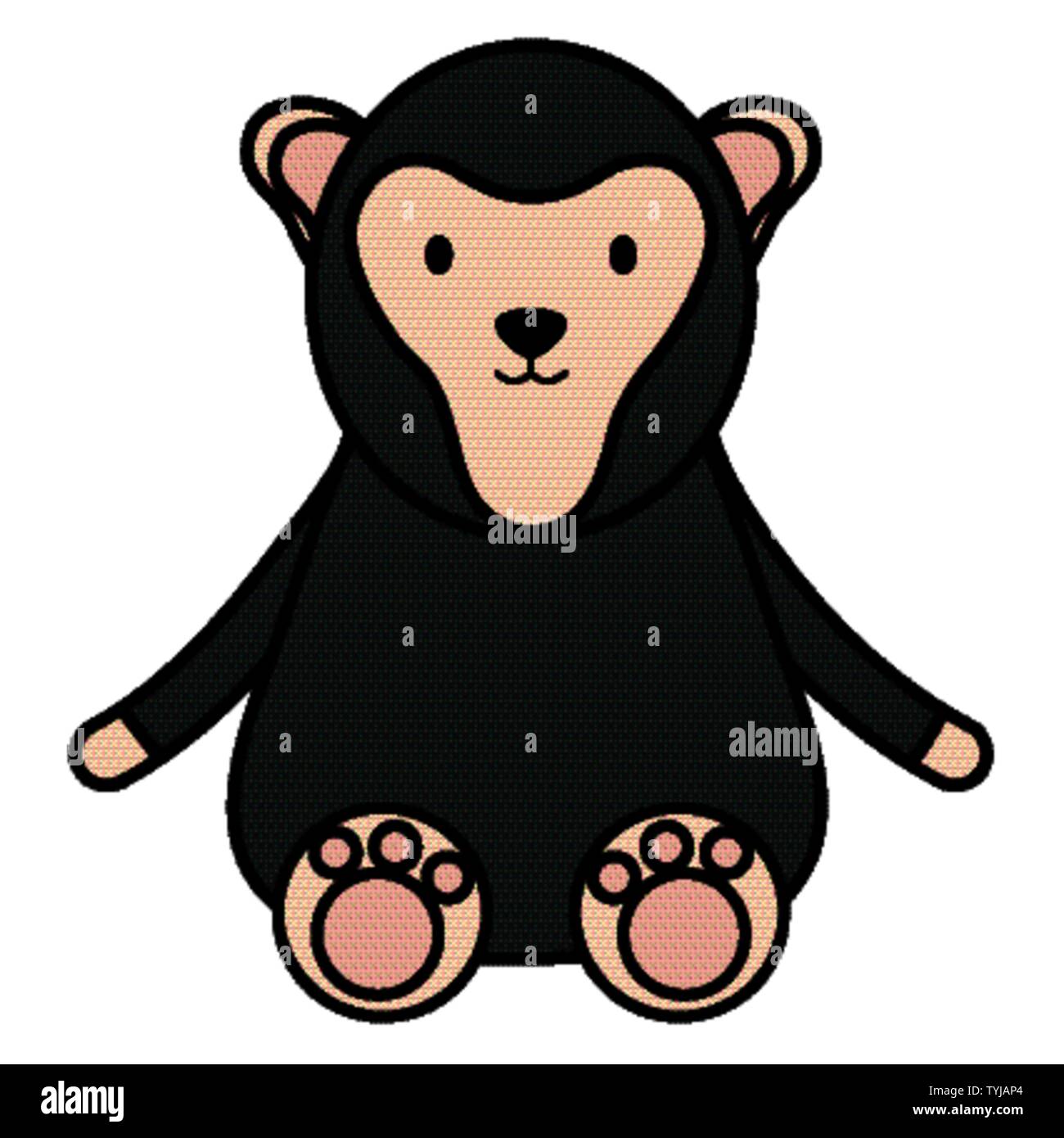 cute monkey childish character vector illustration design Stock Vector ...