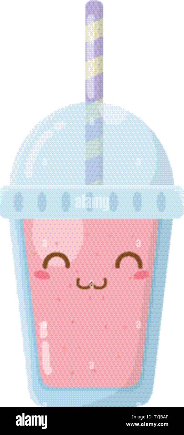 delicious tasty sweet milkshake cartoon vector illustration graphic ...