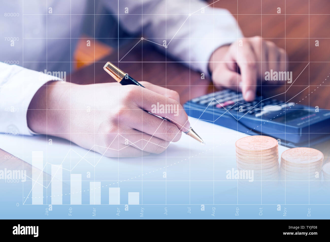 Merchants use calculators, paper and pens for financial analysis ...