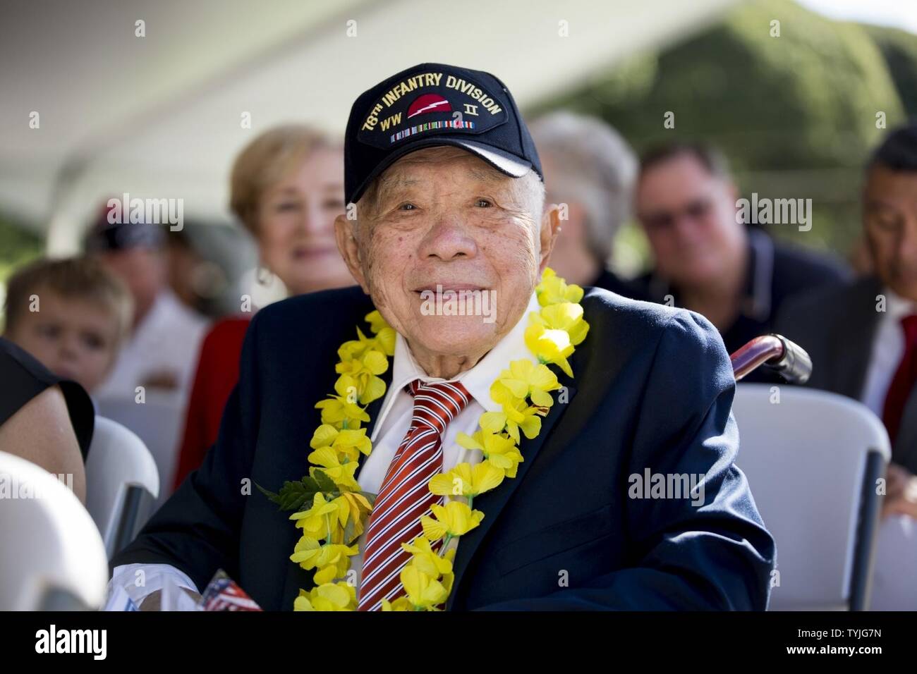 Daniel Lau, a U.S. Army veteran, attends a Veterans Day ceremony at the ...
