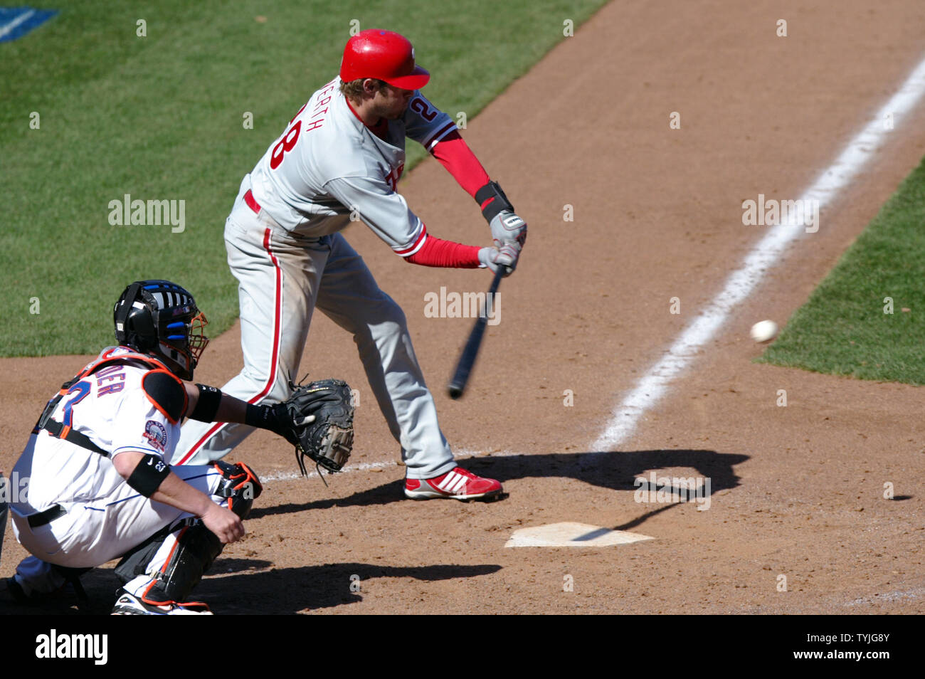 Philadelphia Phillies Jayson Werth slaps an RBI single that gives the ...