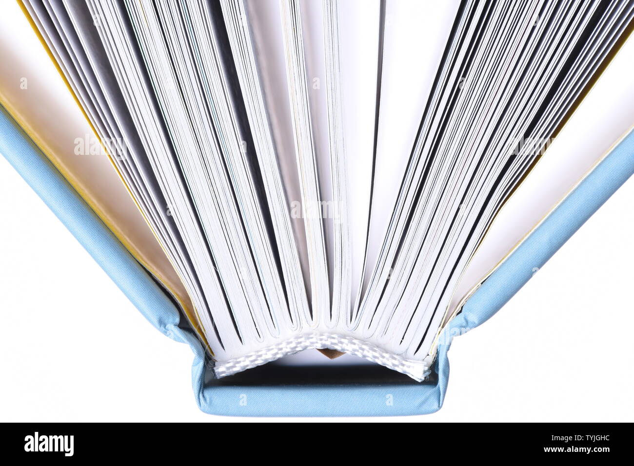Opened book close-up isolated on white background Stock Photo - Alamy