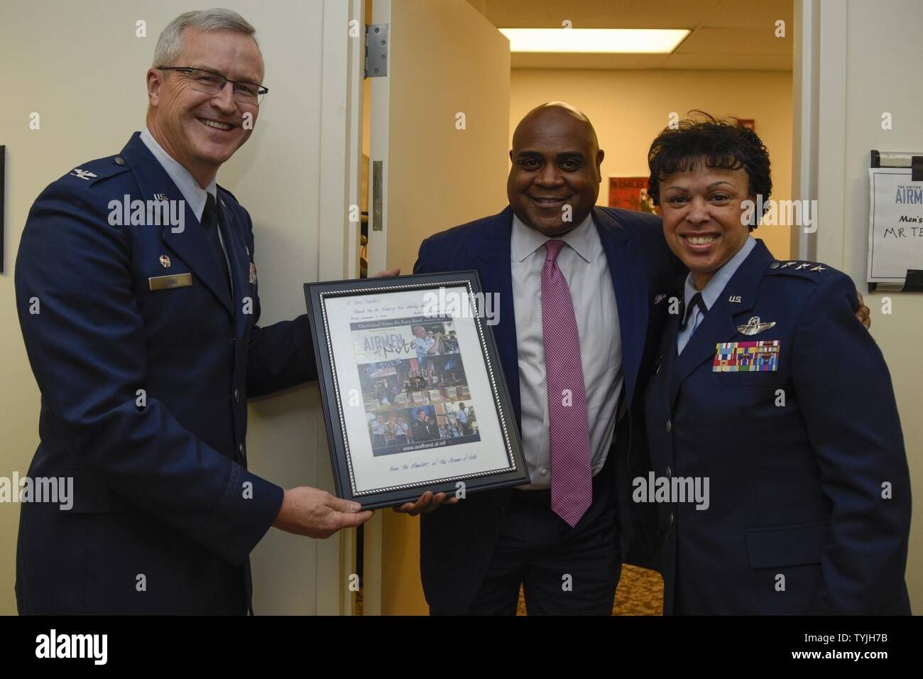 Col. Larry Lang, left, Air Force Band commander and conductor, and Lt ...