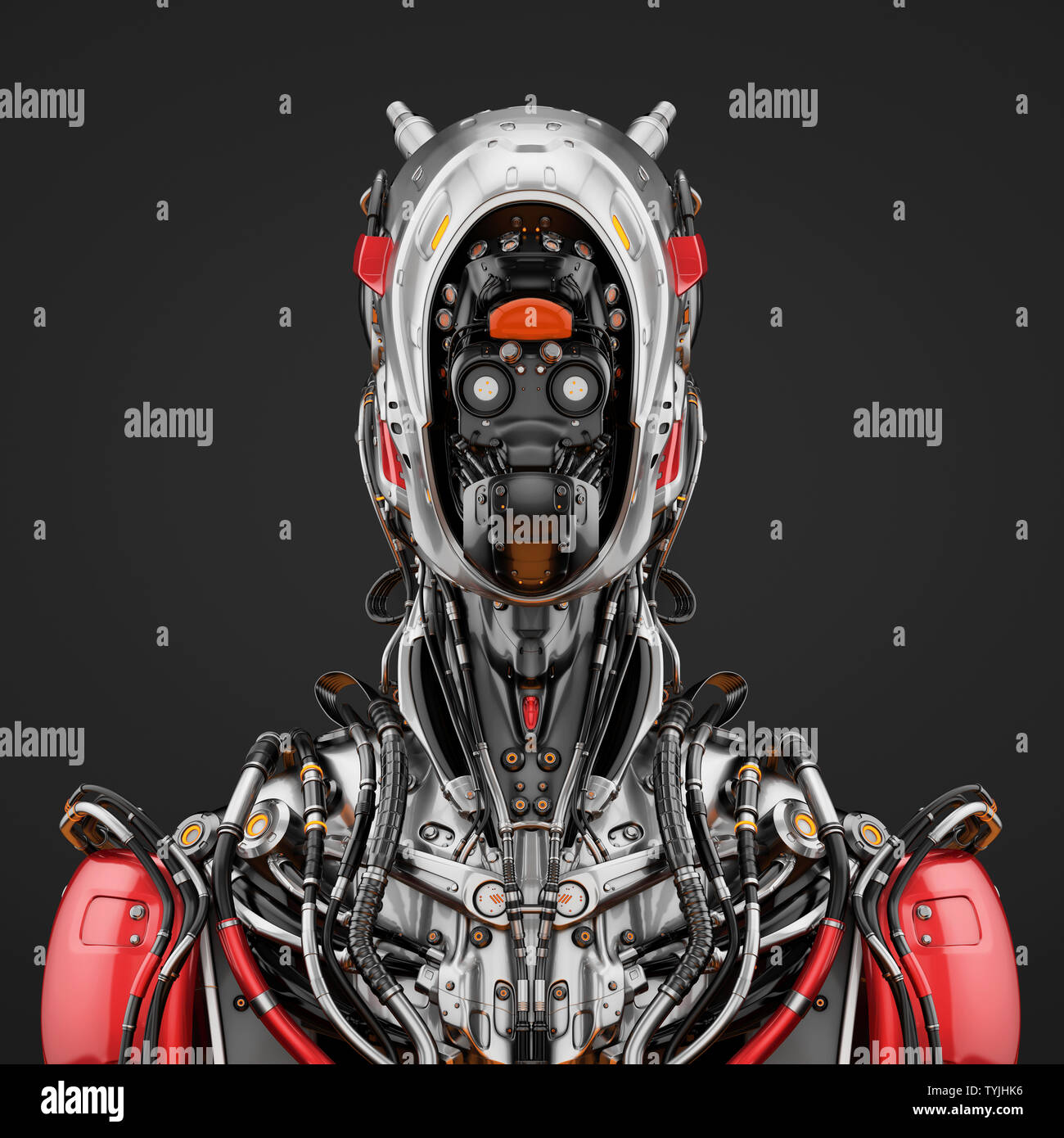 Robotic upper body, 3d illustration Stock Photo - Alamy