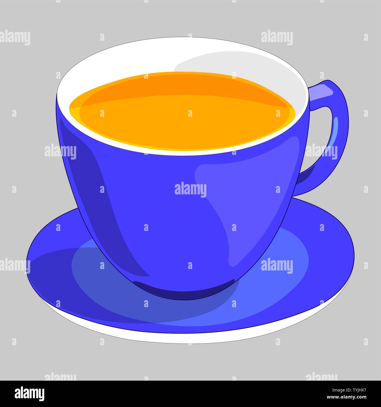 Tea Cup Drawing With Colour