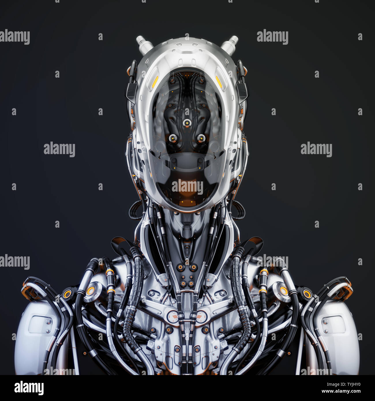 Robotic upper body, 3d illustration Stock Photo - Alamy