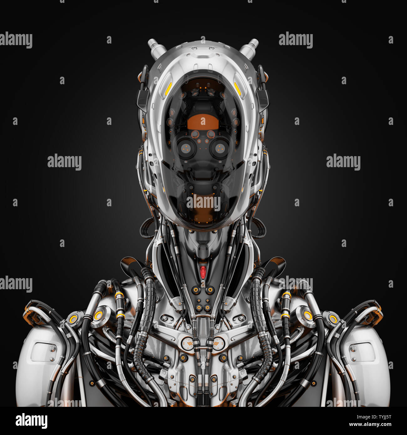 Robotic upper body, 3d illustration Stock Photo - Alamy