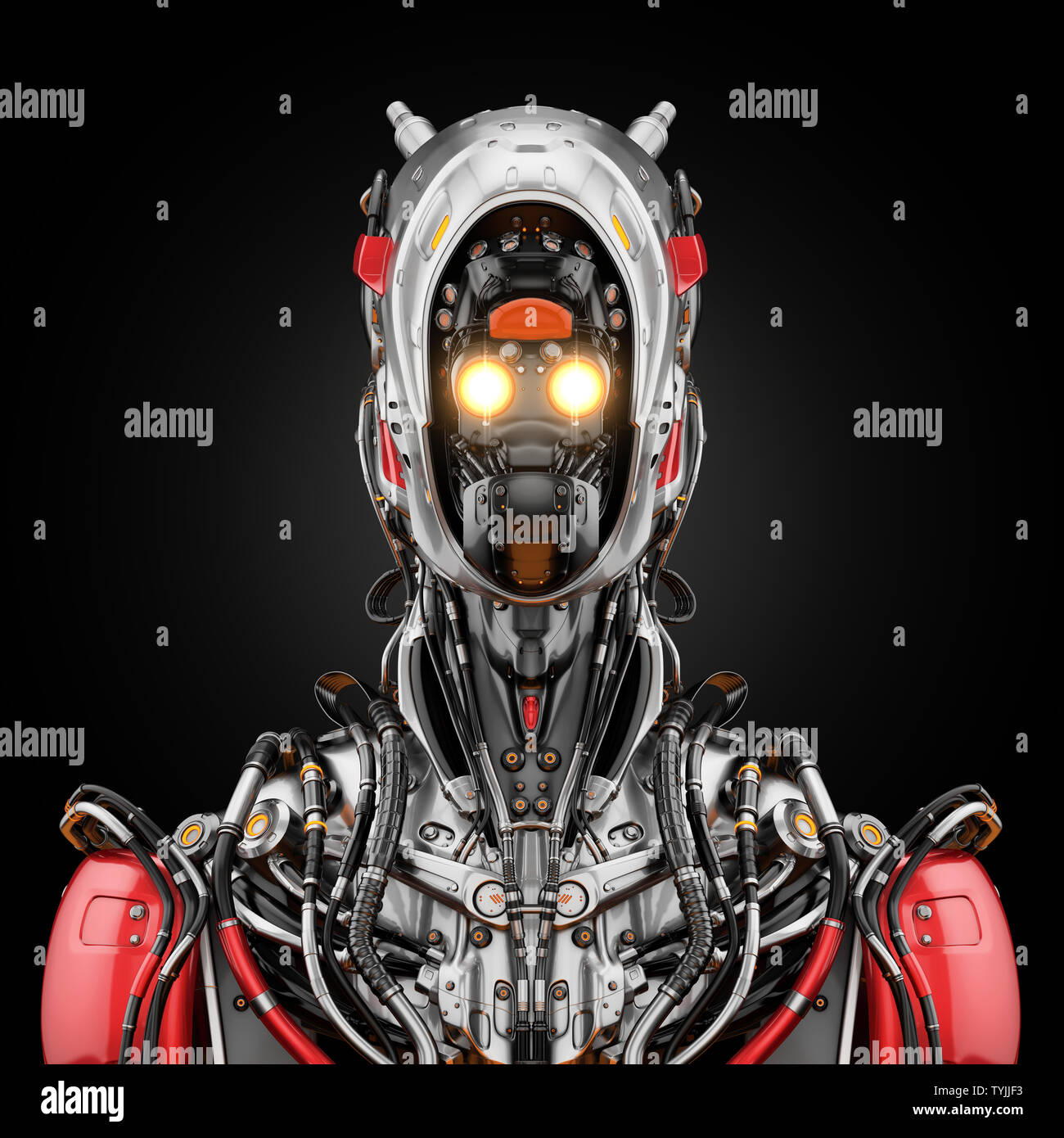 Robotic upper body, 3d illustration Stock Photo - Alamy