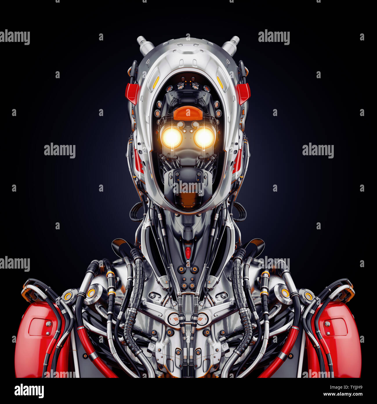 Robotic upper body, 3d illustration Stock Photo - Alamy