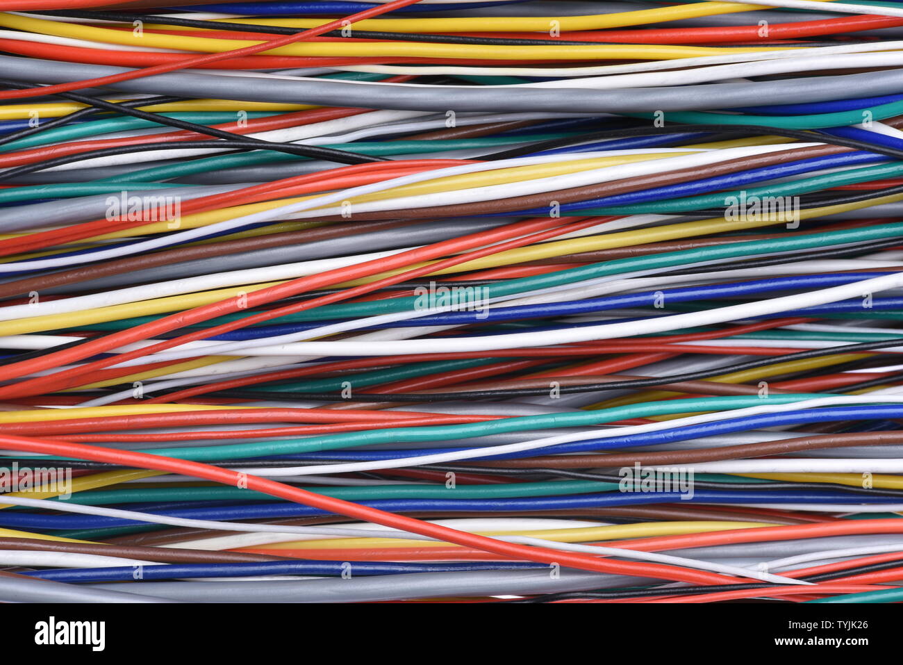 Colorful electrical installation cables Stock Photo - Alamy