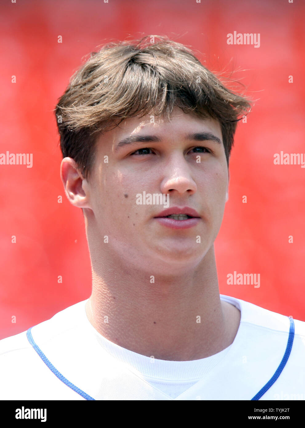 New York Knicks first round draft pick Danilo Gallinari stands on the ...
