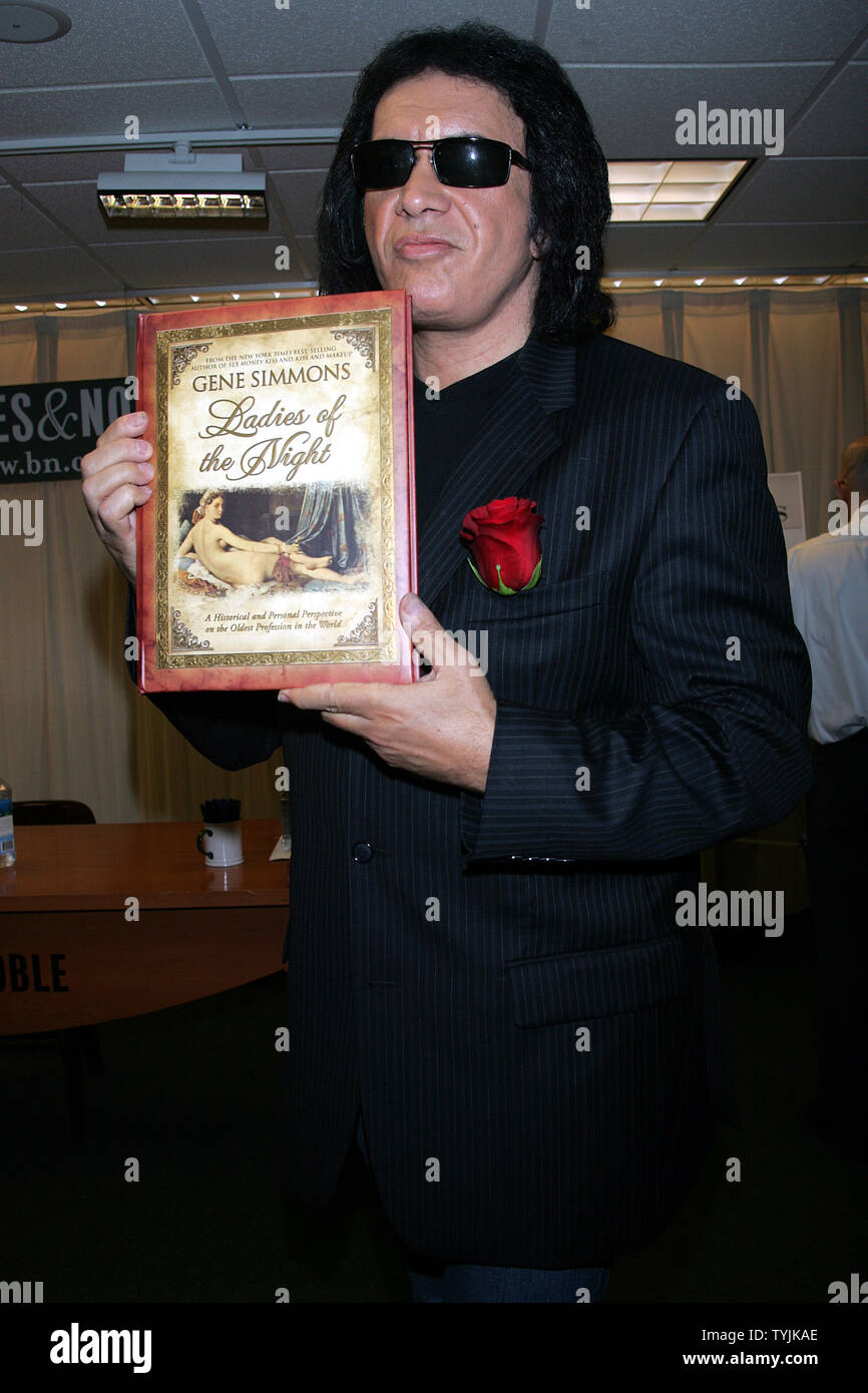 Gene Simmons shows off his new book "Ladies of the Night" before ...